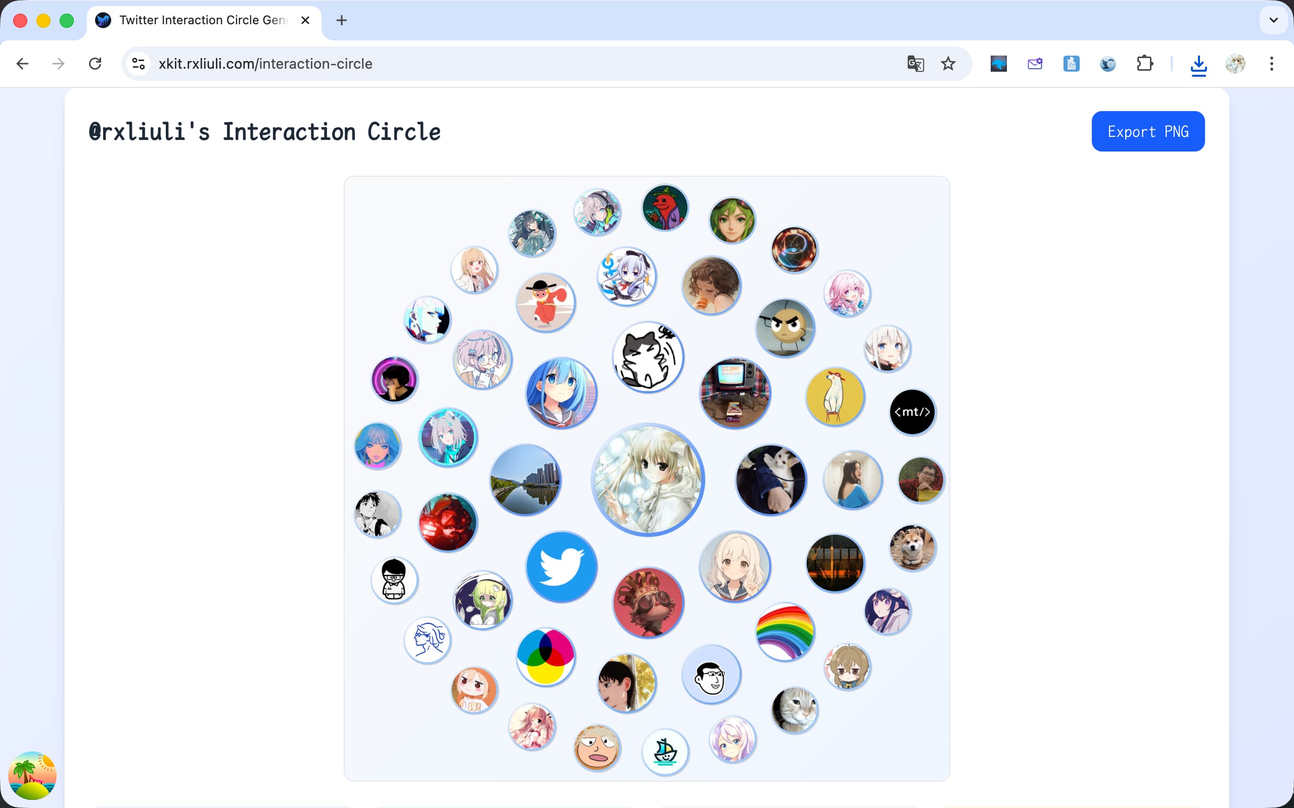 Twitter Interaction Circle Generator - XKit Tools